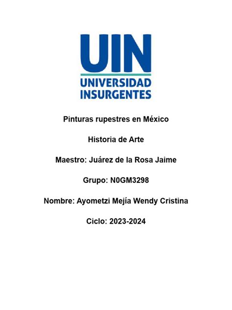 Pinturas Rupestres En México Pdf