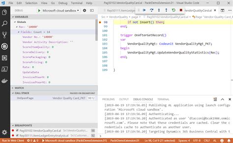 Visual Studio Code Debugger Sections Mastering Microsoft Dynamics