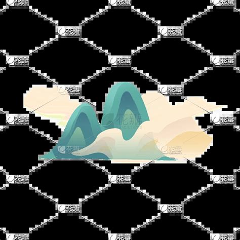 中国风 国庆节山峰元素素材 花瓣网