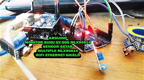 Arduino Alat Monitor Suhu Mlx90614 Gy 906 Sensor Getar Wifi Ethernet