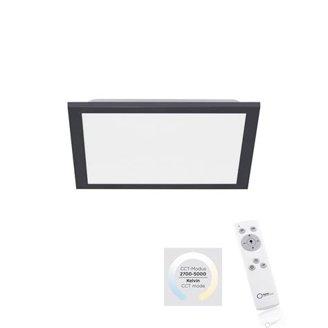 Flat Led Ceiling Light Cct Black 29 X 29 Cm Uk
