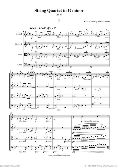 String Quartet In G Minor Op 10 Sheet Music Pdf