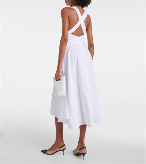 Cotton Poplin Midi Dress In White Alaia Mytheresa