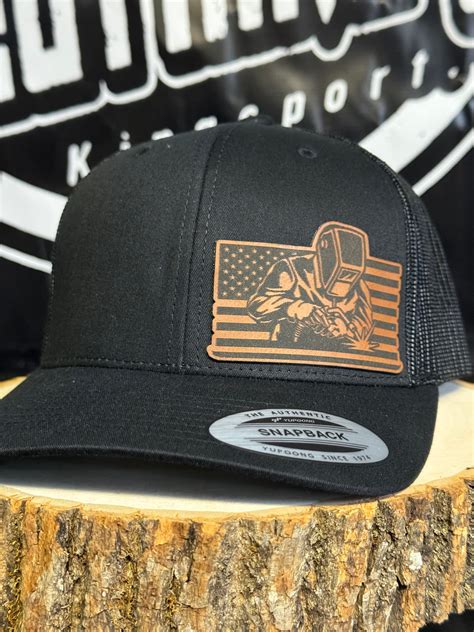 Custom Welder Patch On A Yp Classics All Black 6606 Snapback Wide
