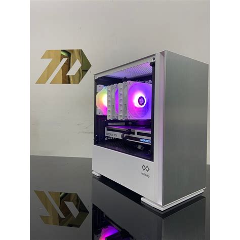 Infinity Eclipse M Computer Case Tempered Glass Case Micro Atx Silver White With 1 Kaze