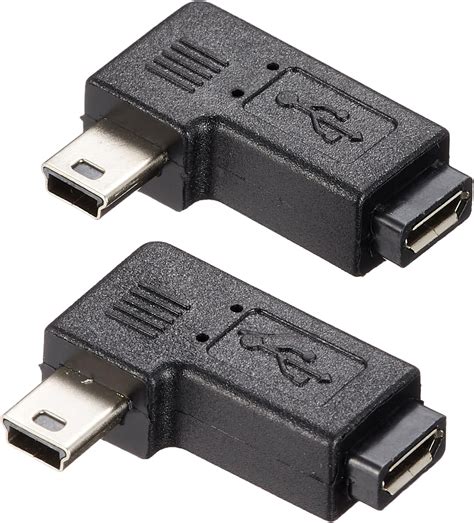 Jp Kaumo Usb 変換コネクタ 2個パック Mini Bオス Micro Bメス 横l型 右向き Km Uc211d パソコン・周辺機器