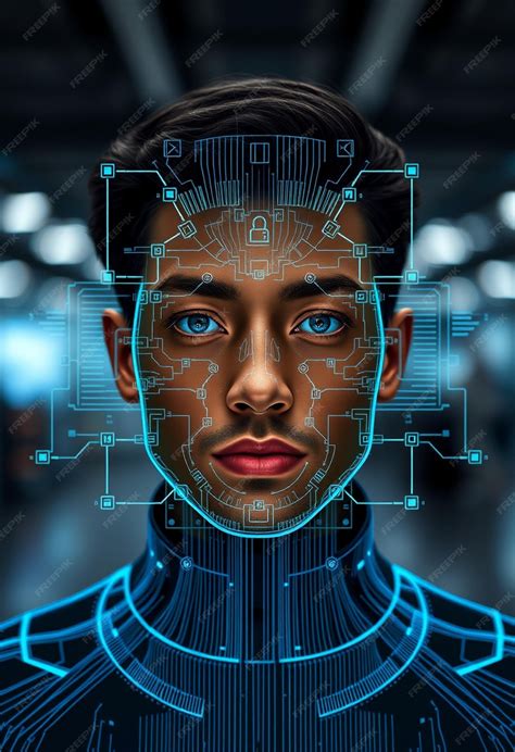 Authentication By Facial Recognition Concept Biometric Security System
