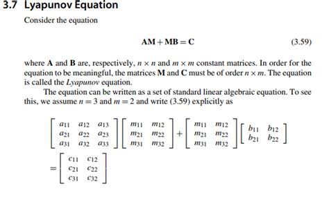 What Are The Eigenvalues Of The Lyapunov Equation Is