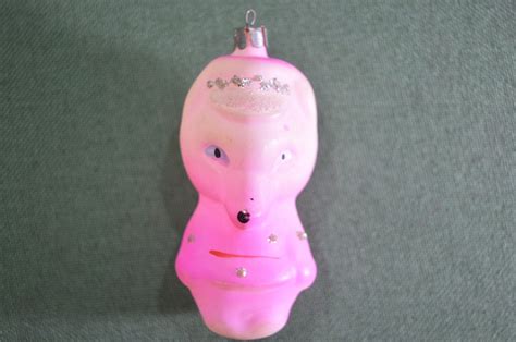 Купить Елочная игрушка из набора Теремок Волк Стекло Матовая МПО Иней СССР 2 цены фото