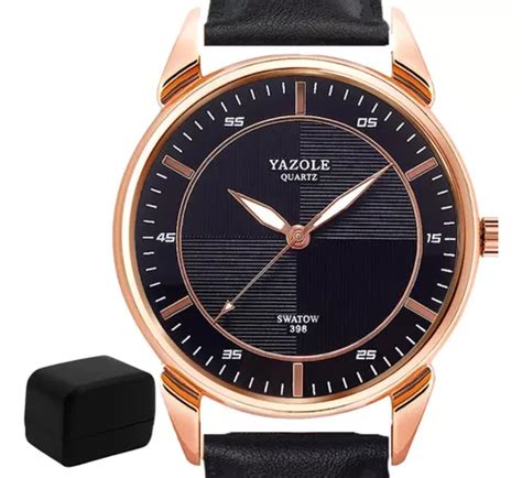 Rel Gio Masculino De Pulso Couro Original Yazole