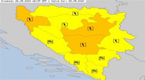 Meteoalarm upaljen za područje cijele Bosne i Hercegovine HBŽ Vijesti