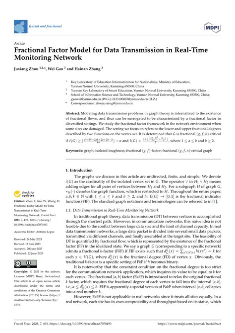 Pdf Fractional Factor Model For Data Transmission In Real Time Monitoring Network