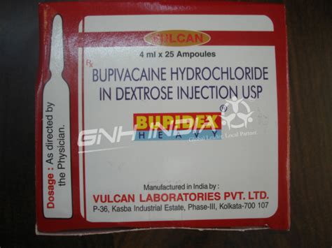 Buy Bupivacaine Hydrochloride I P 5 Mg Bupidex Heavy By Vulcan