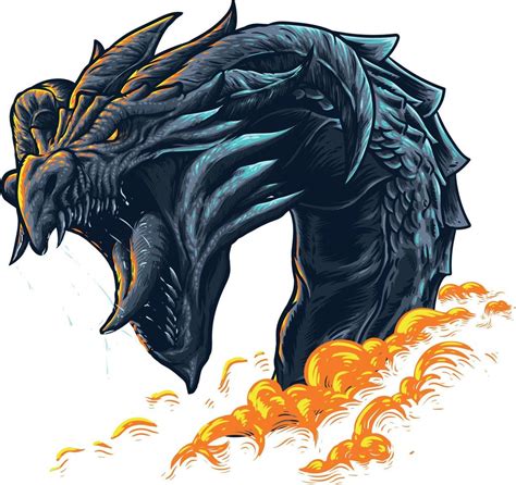 Vector Illustration Of Scary Dragon Head 13687247 Vector Art At Vecteezy