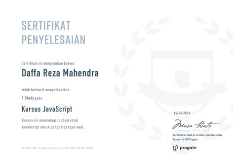 Daffa Reza Mahendra On Linkedin Course Completion Certificate Progate