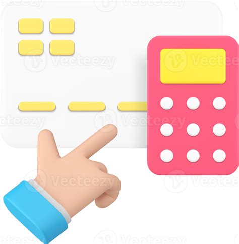 Online Banking Budget Accounting Card Calculator Hand Click Cursor 3d Icon Realistic 48363725 Png