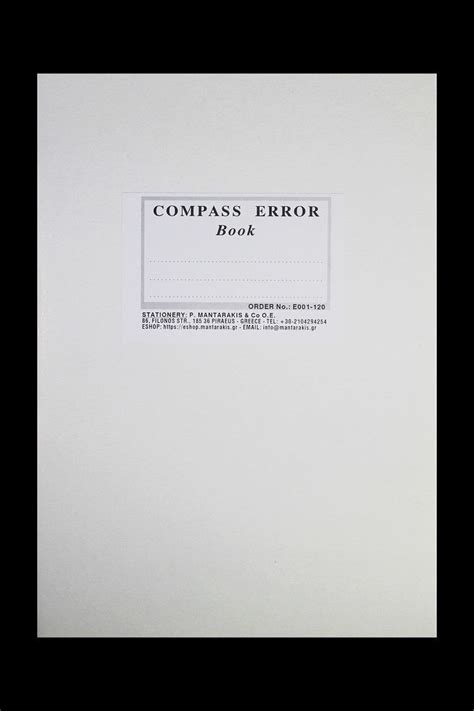 Mantarakis Bookstore Compass Error Log Book