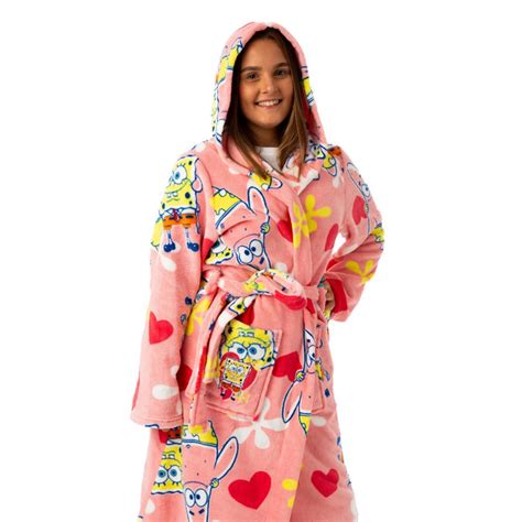 Spongebob Squarepants Womens Ladies Hooded Robe Discounts On Great Brands