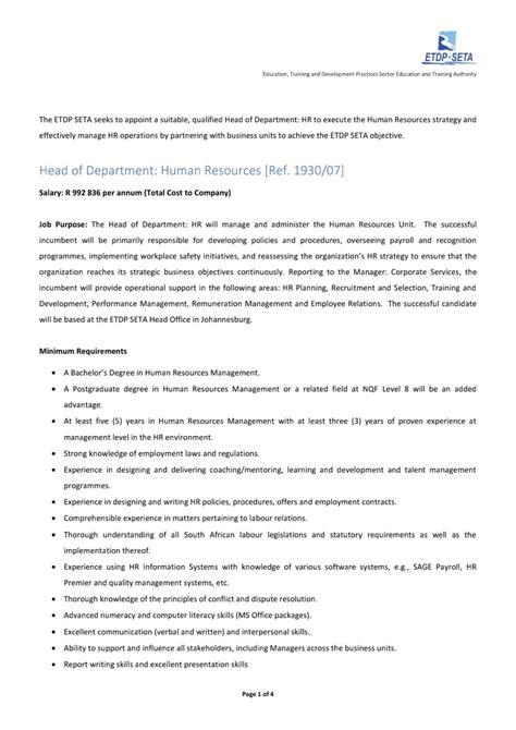 Carol B Mashudu On Linkedin We Are Hiring A Hod Human Resources