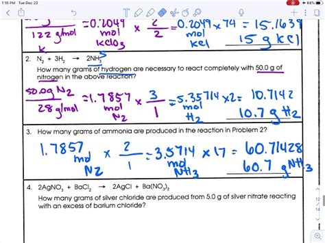 Mass To Mass Stoichiometry Worksheet Walkthrough Worksheets Library