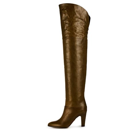 Chloe Eve Over The Knee Boot Women Dark Khaki Flannels