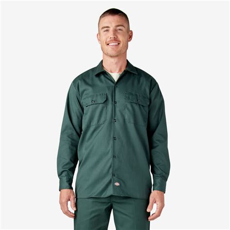 Dickies Long Sleeve Work Shirt Hunter Green Gardena Department Store