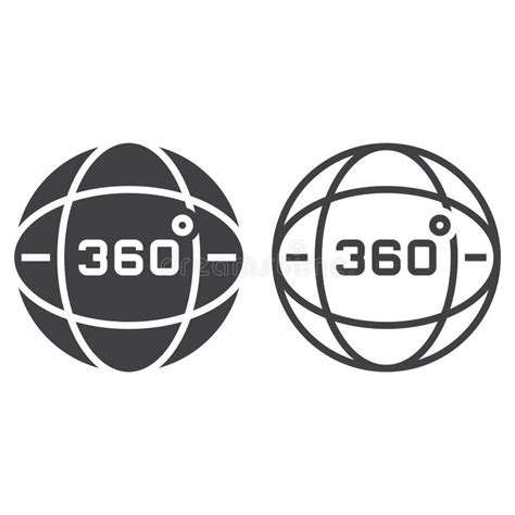 360 знака градусов значка плана Иллюстрация вектора иллюстрации