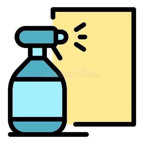 Vector De Contorno De Color Del Icono De Limpieza Ilustración Del