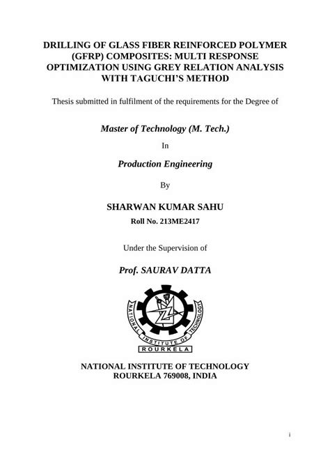 Pdf Drilling Of Glass Fiber Reinforced Polymer Gfrp Composites