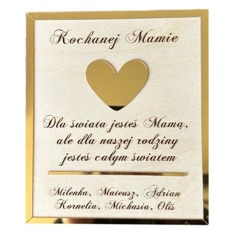 Prezent na DZIEŃ MAMY dzień MATKI podziękowanie Obraz ramka serce