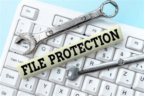 Text Sign Showing File Protection Word For Preventing Accidental