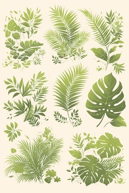 Patrones De Hojas De Palma Vietnamitas Con Diseños Tropicales Vector Premium Generado Con Ia