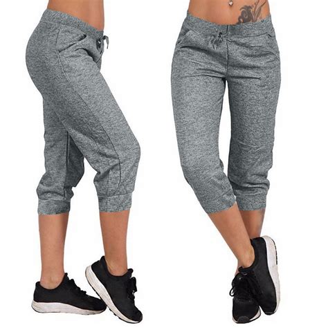 Frostluinai Capri Leggings With Pockets For Women Drawstring High