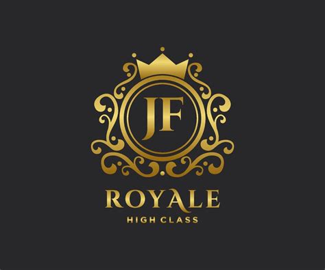 Golden Letter Jf Template Logo Luxury Gold Letter With Crown Monogram