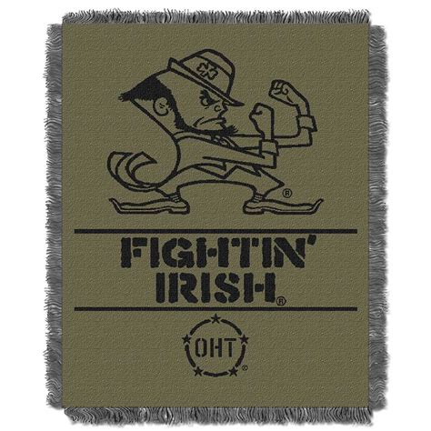 Ncaa Notre Dame Fighting Irish Oht Rank Jacquard Throw Blanket 46x60 I