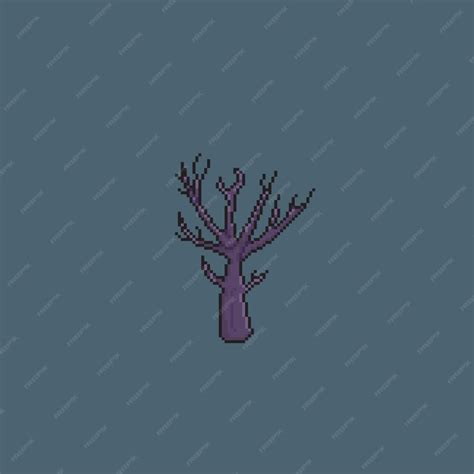 Premium Vector Dead Tree In Pixel Art Style