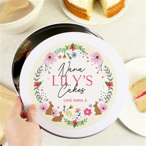 Personalised Springtime Cake Tin Dunelm