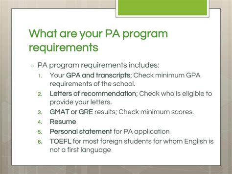 Ppt Pa School Requirements Powerpoint Presentation Free Download