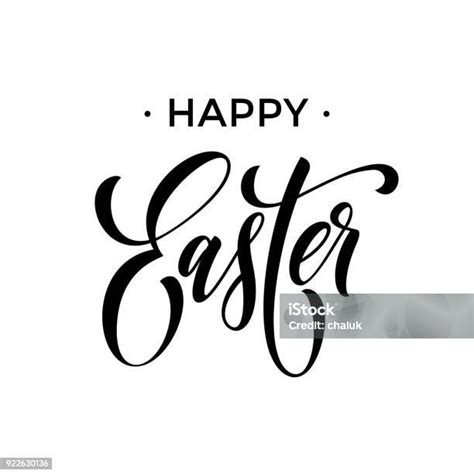 유월 절 인사말 카드에 대 한 행복 한 부활절 텍스트 레터링 부활절 사냥 디자인 흰색 배경 벡터 봄 날 휴일 부활절 서 예 글꼴 0명에 대한 스톡 벡터 아트 및 기타 이미지