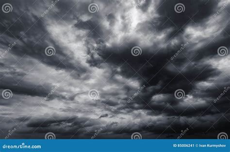Dramatic Thunderstorm Clouds Background At Moody Sky Stock Image