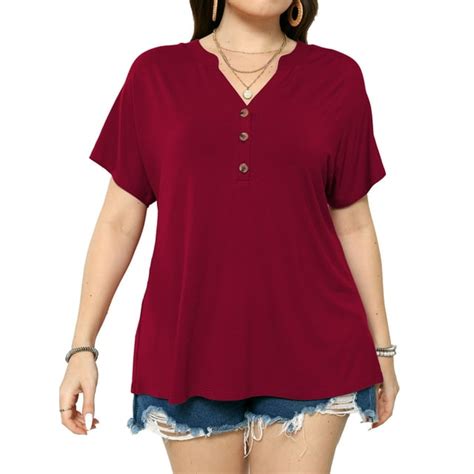 Cpokrtwso Plus Size Womens Tops Short Raglan Sleeves Dressy Casual