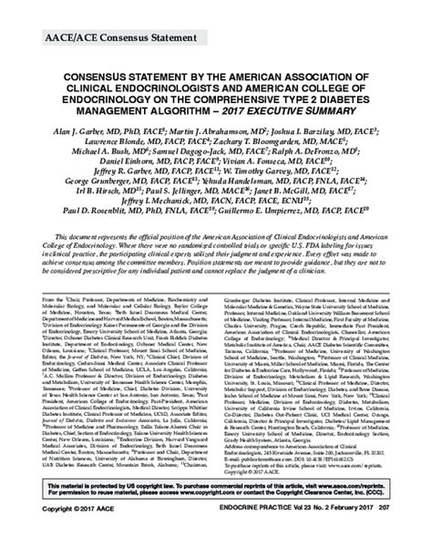 Pdf Aaceace Consensus Statement Consensus Statement By The American