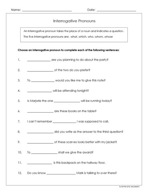 Demonstrative And Interrogative Pronouns Grades 4 5 6 Practice