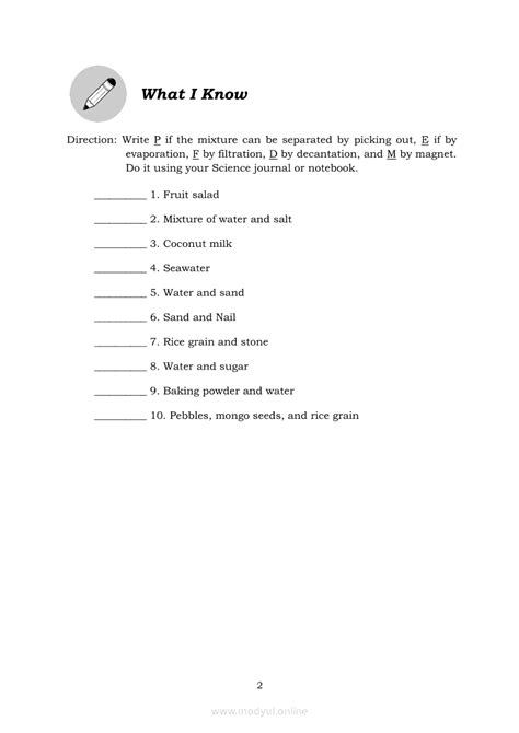 Science 6 Module 2 Lesson 3 Separating Mixtures Through Decantation