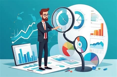 Premium Photo 3d Illustration Of Man With Huge Magnifying Glass Researching A Business