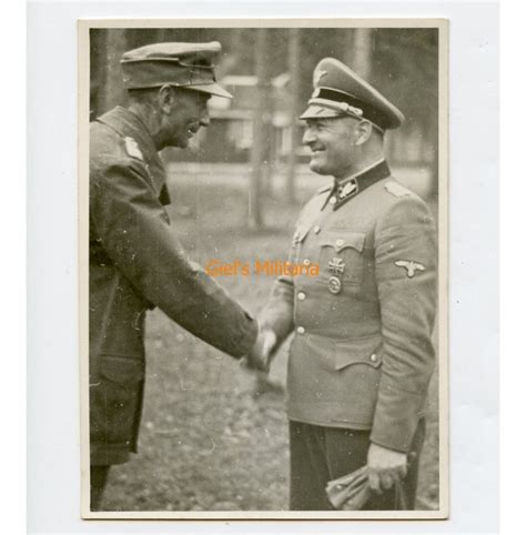 Private Photo Of Generaloberst Dietl Shaking Hands With Ss Oberführer