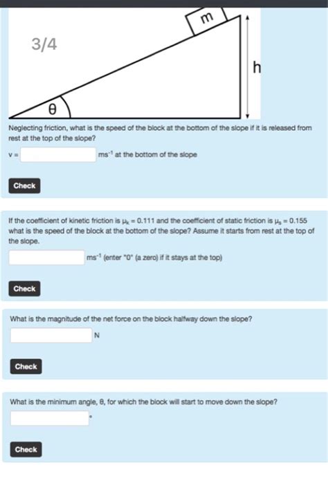 Solved 3 4 Neglecting Friction What Is The Speed Of The Chegg