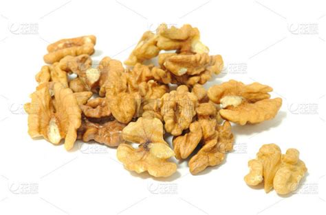 在白色背景上分离的核桃
