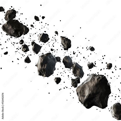 Swarm Of Asteroids And Many Meteorites A Spectacle Of Falling Rock And
