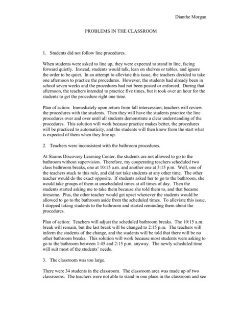 Problems In The Classroom